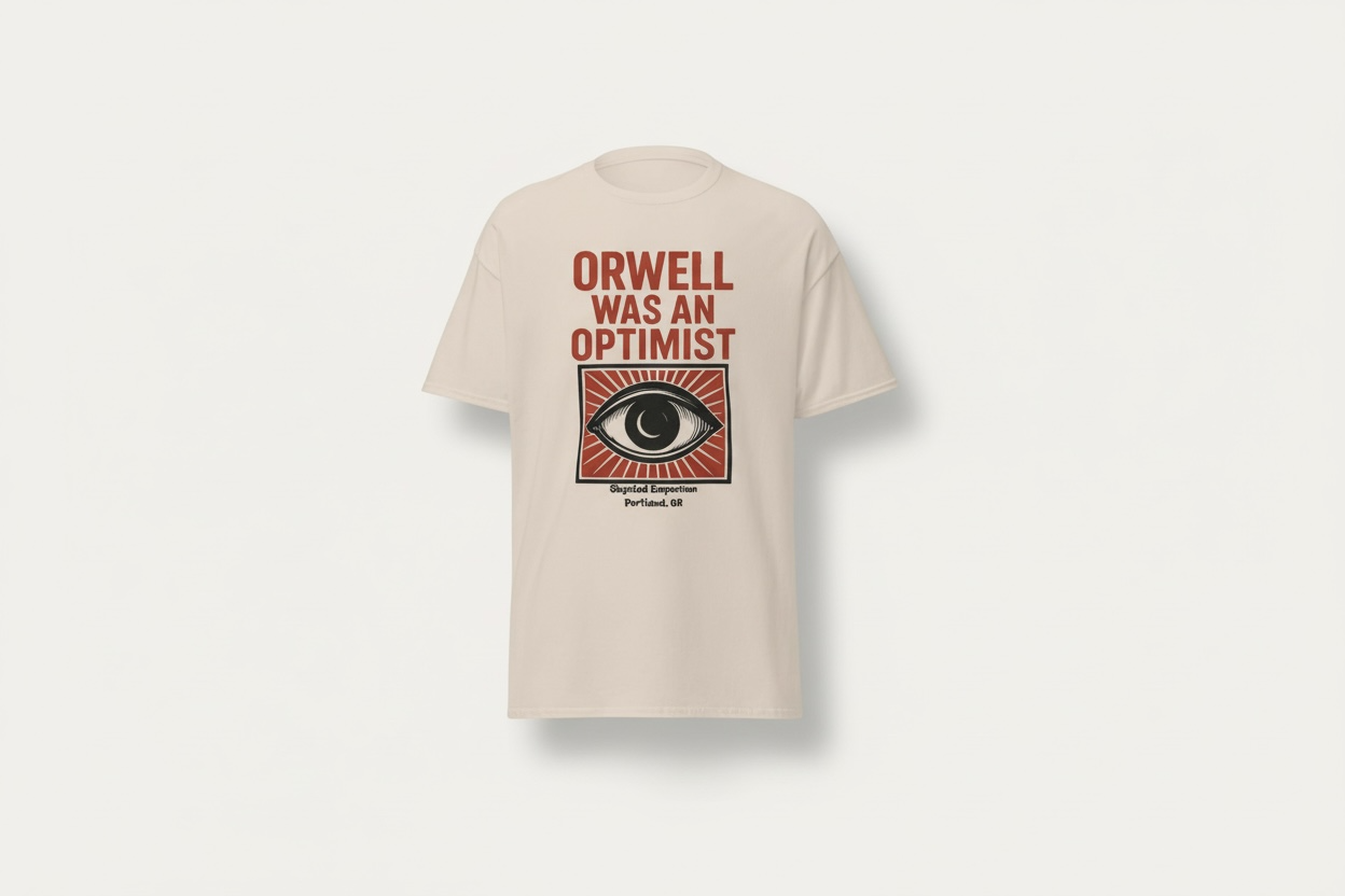 Orwell Was an Optimist Tee – Big Brother’s got nothing on this timelin ...